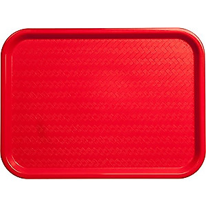 Carlisle FoodService Products CT121605 Café Standard Cafeteria / Fast Food Tray, 12" x 16", Red