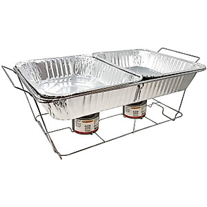 Party Essentials 2-Count Full Size Deluxe Chafing Racks, Chrome