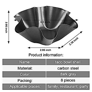 RUVINCE Tortilla Bowl Maker Nonstick Taco Shell Maker Salad Bowl Set of 8 Pack Perfect Tortilla Pan