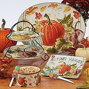 Certified International Autumn Harvest Oval Platter, 16" x 12", Multicolor