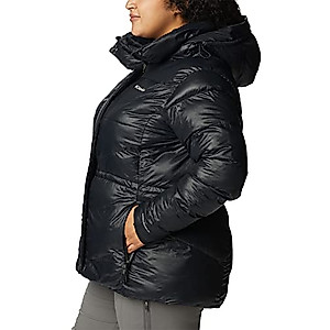 Columbia Women's Peak To Park II Insulated Hooded Jacket, Black Gunmetal, 3X Plus