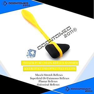 OdontoMed2011 Plastic Handle Yellow - Taylor Tomahawk Reflex Hammer for Examination - Ideal for Students, Nurses, Doctors, Medics, EMT
