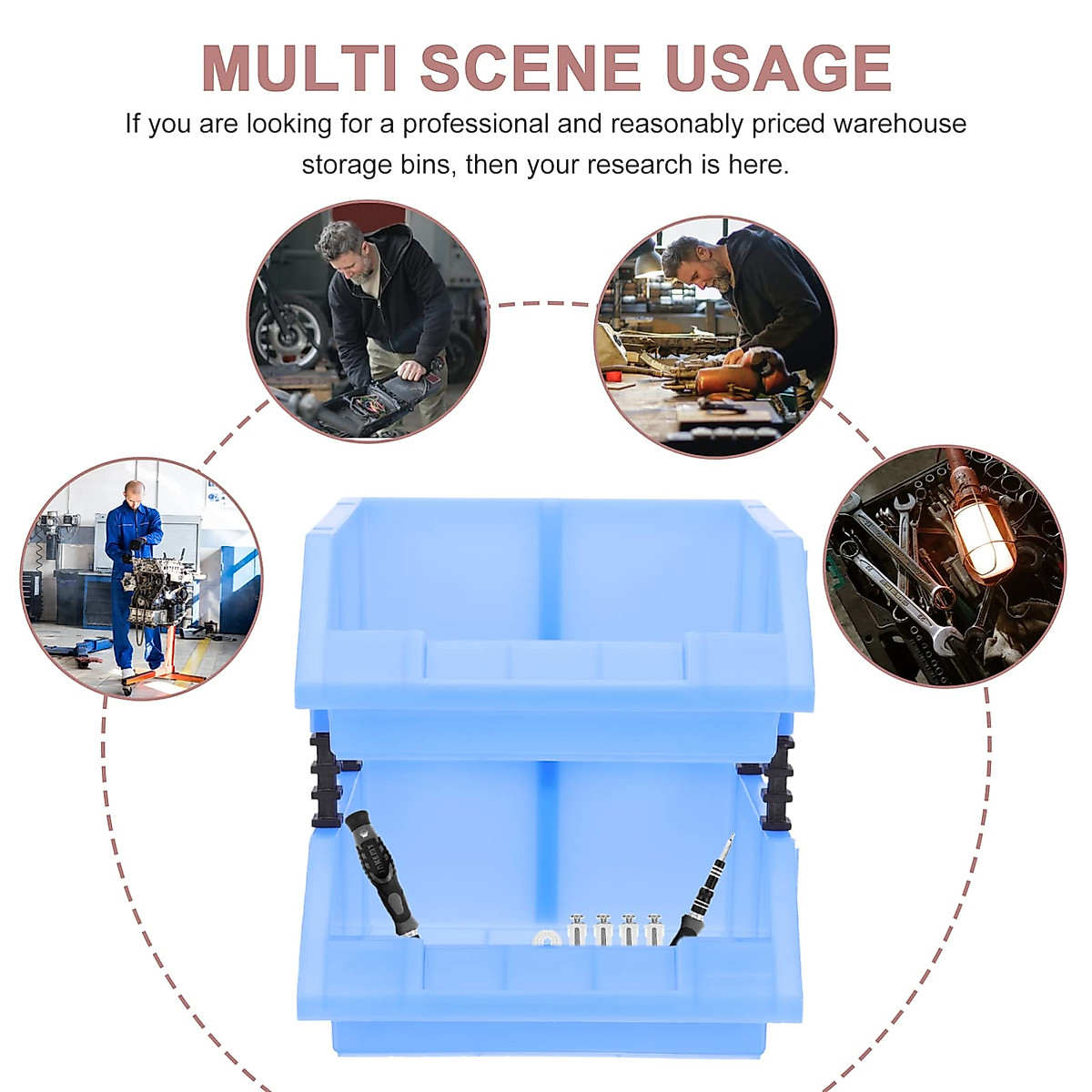 Cabilock Stackable Storage Box 1 Set Plastic Stacking Bins Stacking Basket Box Pantry Nesting Basket Bin Heavy Duty Toys Shelves Basket for Home Office Bedroom Office Desk Accessories