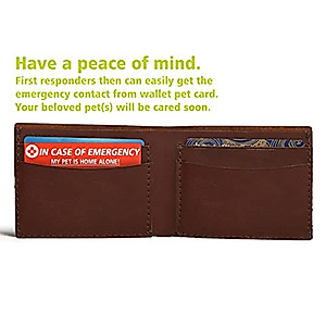 CloceanBrand My Pets, Dogs & Cats are Home Alone Alert Key Tag Keychain Emergency Contact Wallet Card Folded - 2 Writable Back Sides