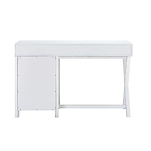 Linon White Modern Classic Side Storage Sadie Desk