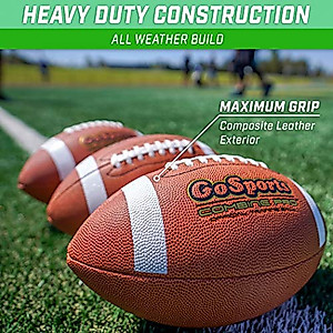 GoSports Combine Football 6 Pack Regulation Size Official Composite Leather Balls