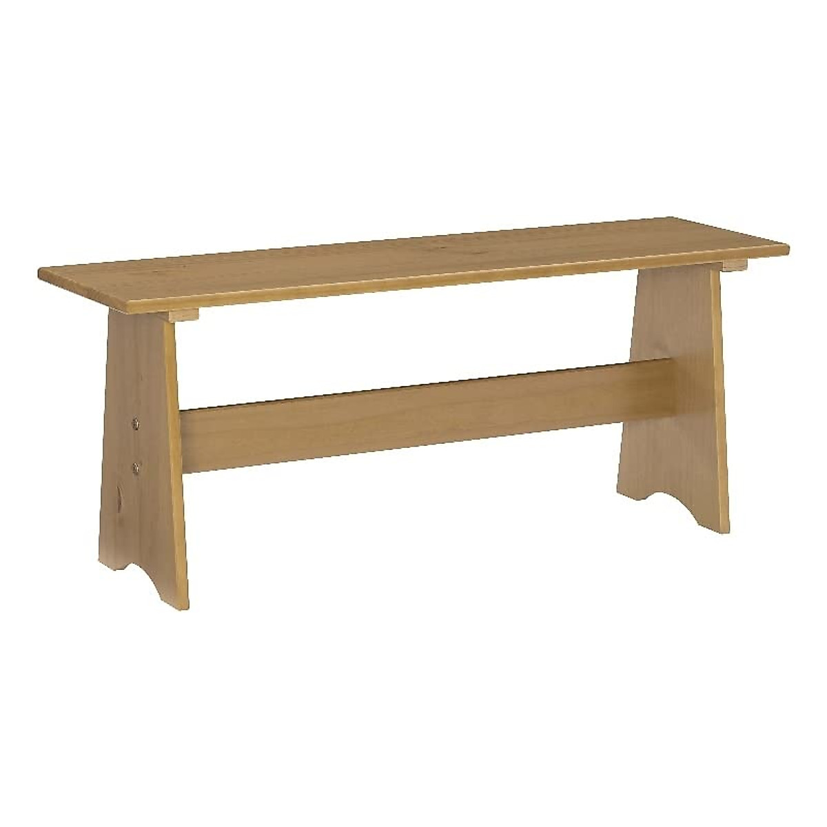 Linon Delk Pine Wood Large Backless Bench in Honey