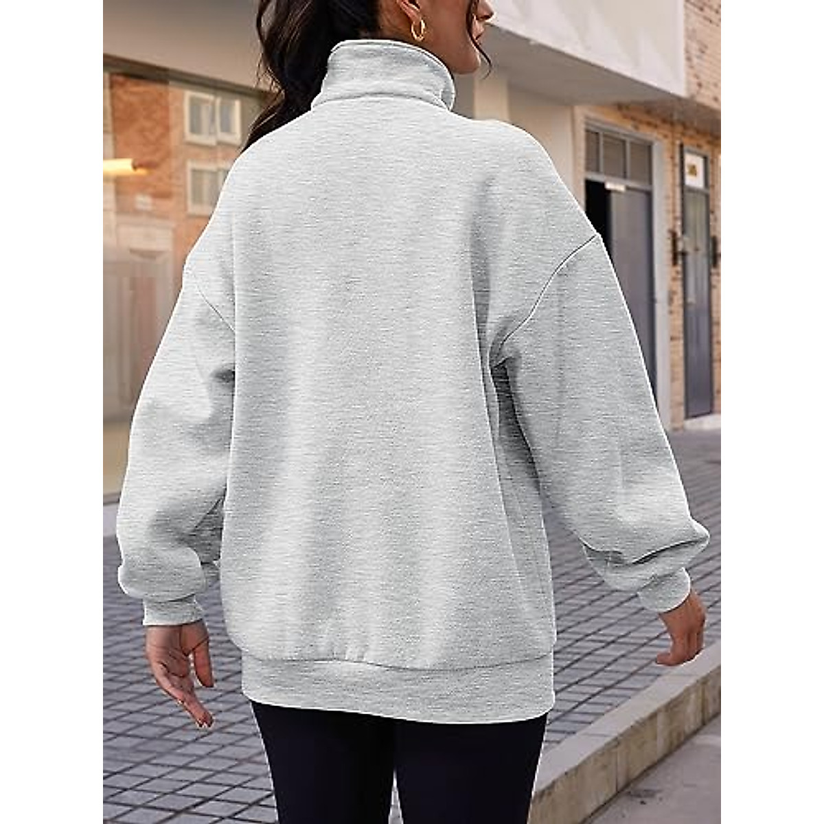 Trendy Queen Womens Half Zip Pullover Oversized Sweatshirts Hoodies with Pockets Quarter Zip Long Sleeve Fleece Jackets Crewneck Fall Outfits Cute Preppy Y2k Winter Clothes Teen Girls Fashion 2023