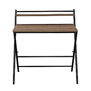 ReadyNow 33" Foldable Computer, Space-Saving Compact Writing Desk, Folding Tray Mobile Workstation with Adjustable Levels Pads, Brown