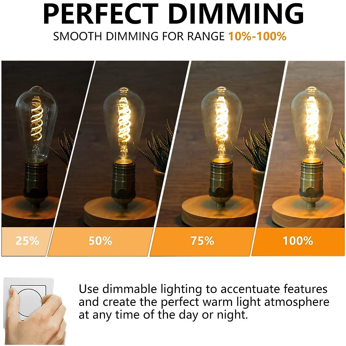 BORT 6W Vintage LED Edison Bulbs, ST58/ST19, Warm White 2700K, Antique LED Filament Light Bulbs, Dimmable, 60W Equivalent, 600LM, E26 Standard Base, Clear Glass 6W-2700K-6Pack