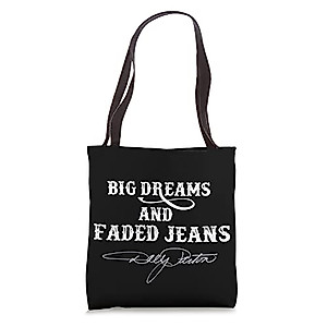 Big Dreams and Faded Jeans Dolly Parton Tote Bag