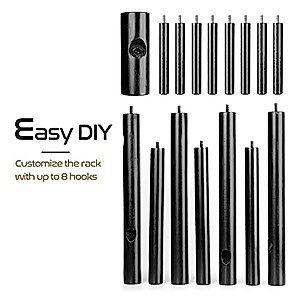 WANGMUXIA High-Grade Wooden Coat Rack, Freestanding Coat Rack with 8 Hooks and 3 Adjustable Size Tree Coat Racks for Bedroom, Hallway, Entrance, Office, for Hats, Coats, Scarves, Handbags