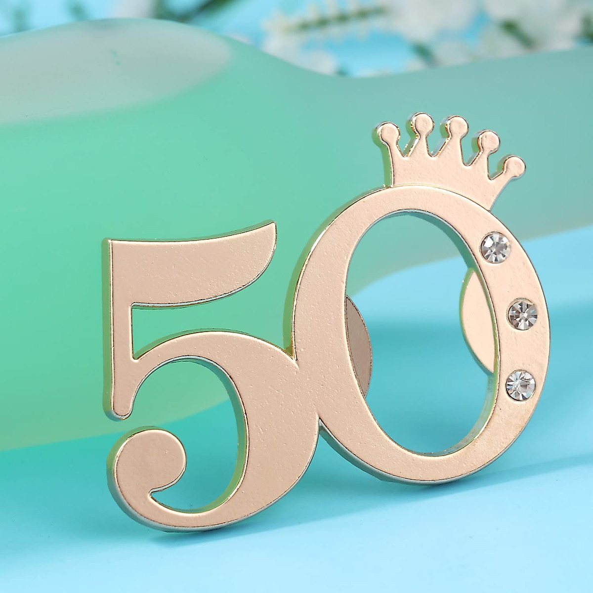 24 Pack 50th Birthday Party Favors Bottle Opener-Black and Gold 50th Birthday/Wedding Anniversary Party Souvenir Keepsake for Guest,50 Birthday Party Decor Supplies (Black 50, 24)