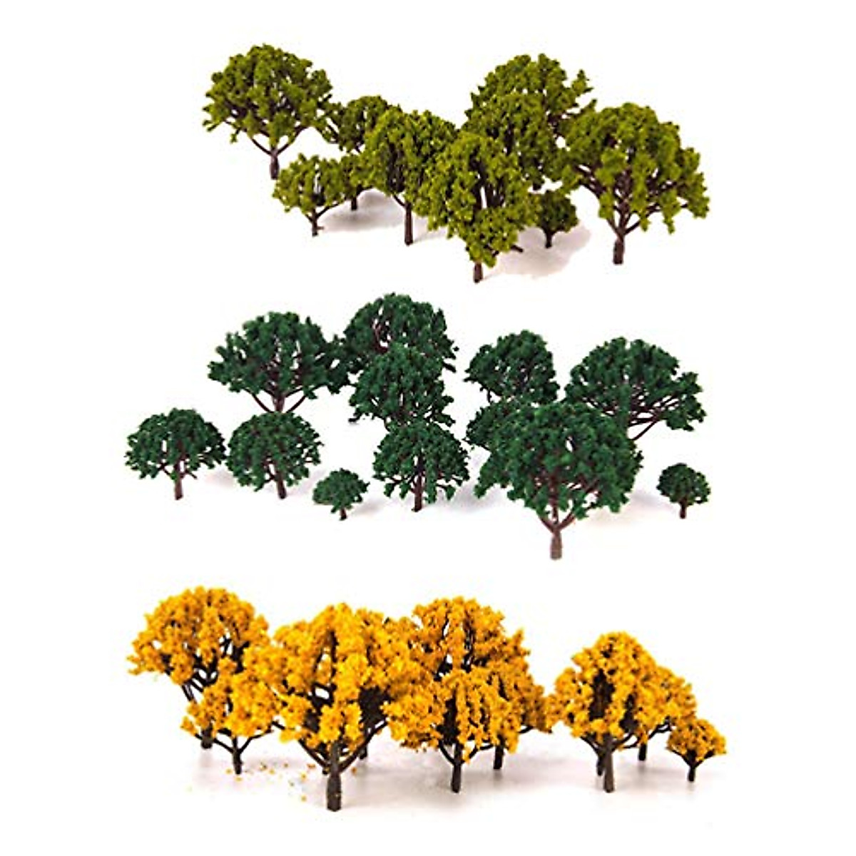BESPORTBLE 20pcs Model Trees Fake Plastic Train Trees Railroad Scenery Architecture Trees for DIY Micro Landscape Bonsai 3CM-8CM (Orange)