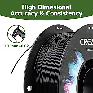 Official CR PETG 3D Printer Filament 1.75mm 1KG (2.2lbs), High Precision Strong Toughness, Odorless Better Flow Moistureproof 3D Printing Ender Filament (Black)