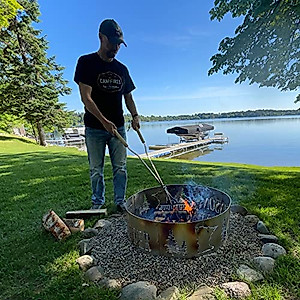 Campfire Bay Fire Pit Tongs 42" - Stainless Steel Heavy Duty Log Grabber - Made in USA - Bonfire and Campfire Tools
