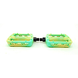 Twisted Pro PC BMX Bicycle Pedals Platform 9/16" Sherbert Swirl Green