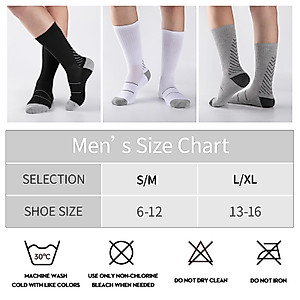 COOVAN Men's 6P-Pack Premium Athletic Crew Socks Men Thick Cushion Casual Work Sock With Moisture Wicking