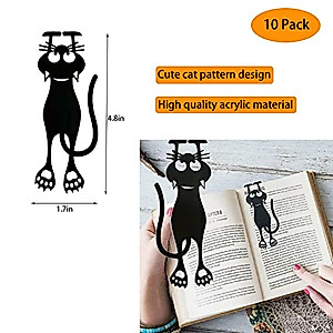 10 Pack Curious Cat Bookmark for Cat Lovers - Cat Paw Bookmarks - Cute Animal Book Markers Set for Book Reading Lovers - Cat Book Page Markers - Funny Office School Supplies Gift