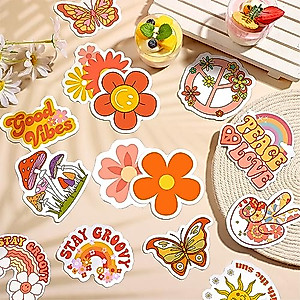 25 Pieces Hippie Car Flower Magnet Groovy Boho Flower Refrigerator Magnets Retro Magnetic Hippie Fridge Magnets for Car Home Metal Door Whiteboard Mailbox Office Cabinets Decor