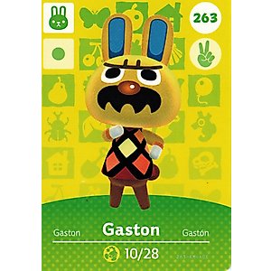 Nintendo Animal Crossing Happy Home Designer Amiibo Card Gaston 263/300 USA Version