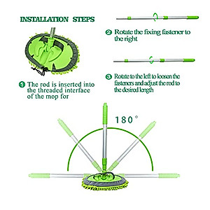 GIANT BEAR Car Wash Brush Mop Set with Long Handle, 42.9" Microfiber Chenille Mitt Not Hurt Paint Scratch Free Aluminum Alloy Cleaning Tool -4 in 1,Glass Window Scrabber Detail Wheel Brush