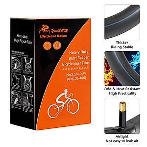 2-PCS 20x4 Heavy Duty E-Bike Tubes 20X4.0 AV32mm (89/102-406) Inner Tubes 20" x 4.0" Compatible with 20x3.5/4.0 E-Bike Bicycle Fat Tire Tubes Schrader Valve