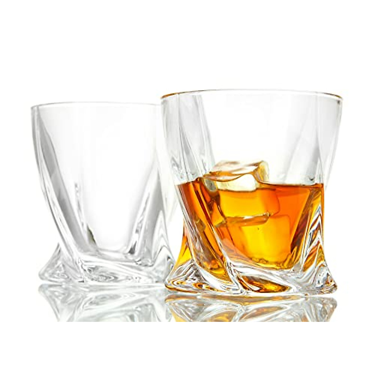 Whiskey Glasses set of 6 Crystal Old Fashioned Rock Glass Scotch Bourbon and Spirits 10 Ounce Liqueur Tumbler Thick Weighted