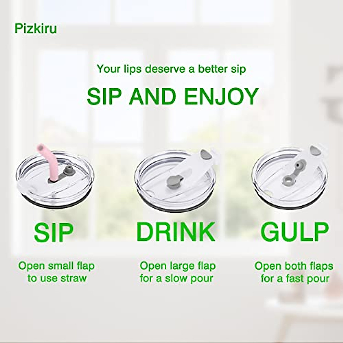 Pizkiru Vacuum Insulated Cup with Handle 24 OZ,Stainless Steel Coffee Mug with Handle, Lid and Straw,Keep Drinks Hot 8 Hours,Sweat Proof,Dishwasher Safe,BPA Free