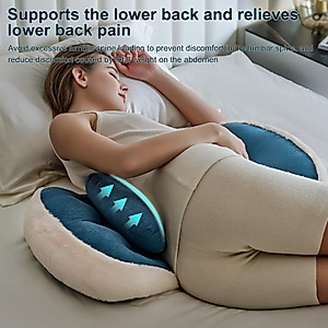 pobopobo Pregnancy Pillow for Sleeping,Comfortable Faux Fur Luxury Maternity Pillow Support for Pregnant Women, Pregnancy Pillows with Laundry Bag, Maternity Pillows for Hip Pain(Coffee)