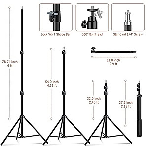 2 Pack LED Video Light Wand Kit, Unicucp 2300-7800K Photography Lighting Stick with 79" Tripod Stand for Photographic Studio/Video Fill Light/Collection Portrait/Game Live Streaming/Video Conferencing