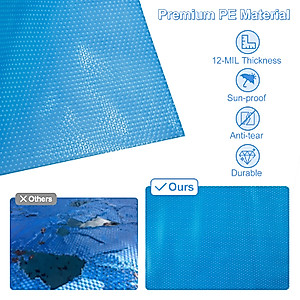 S AFSTAR 18ft x 36ft Pool Cover, Rectangle Swimming Pool Cover with Carry Bag, Waterproof & Dustproof Heavy Duty Pool Cover, 12-MIL Heat Retaining Pool Solar Blanket for Above-Ground & In-Ground Pools
