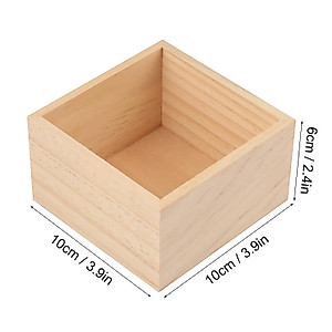 GNIEMCKIN 24 Pack 4 x 4 Inch Wooden Box, Unfinished Small Square Wooden Box, Rustic Wooden Box, Organizer Storage Wood Box for DIY Crafts, Collectibles, Succulents, Desktop Drawer Decor