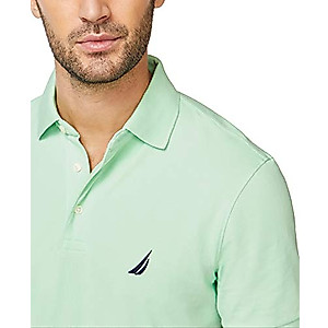 Nautica mens Short Sleeve Solid Stretch Cotton Pique Polo Shirt, Ash Green, Large US