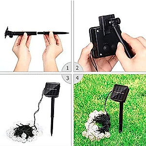 KLED Solar Outdoor String Lights Fairy Lights 36ft 60 LED Solar led Lights Outdoor 8 Modes Waterproof Solar Christmas Lights Outdoor Indoor Decoration for Wedding, Garden, Home, Patio, Party (White)