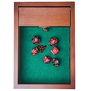 Wooden D&D Dice Rolling Tray with Dice Storage Vault | Metal Latch Secures Lid for Travel | Perfect DND Gift for DM | Great for Tabletop Games Like Dungeons and Dragons 5e, Pathfinder