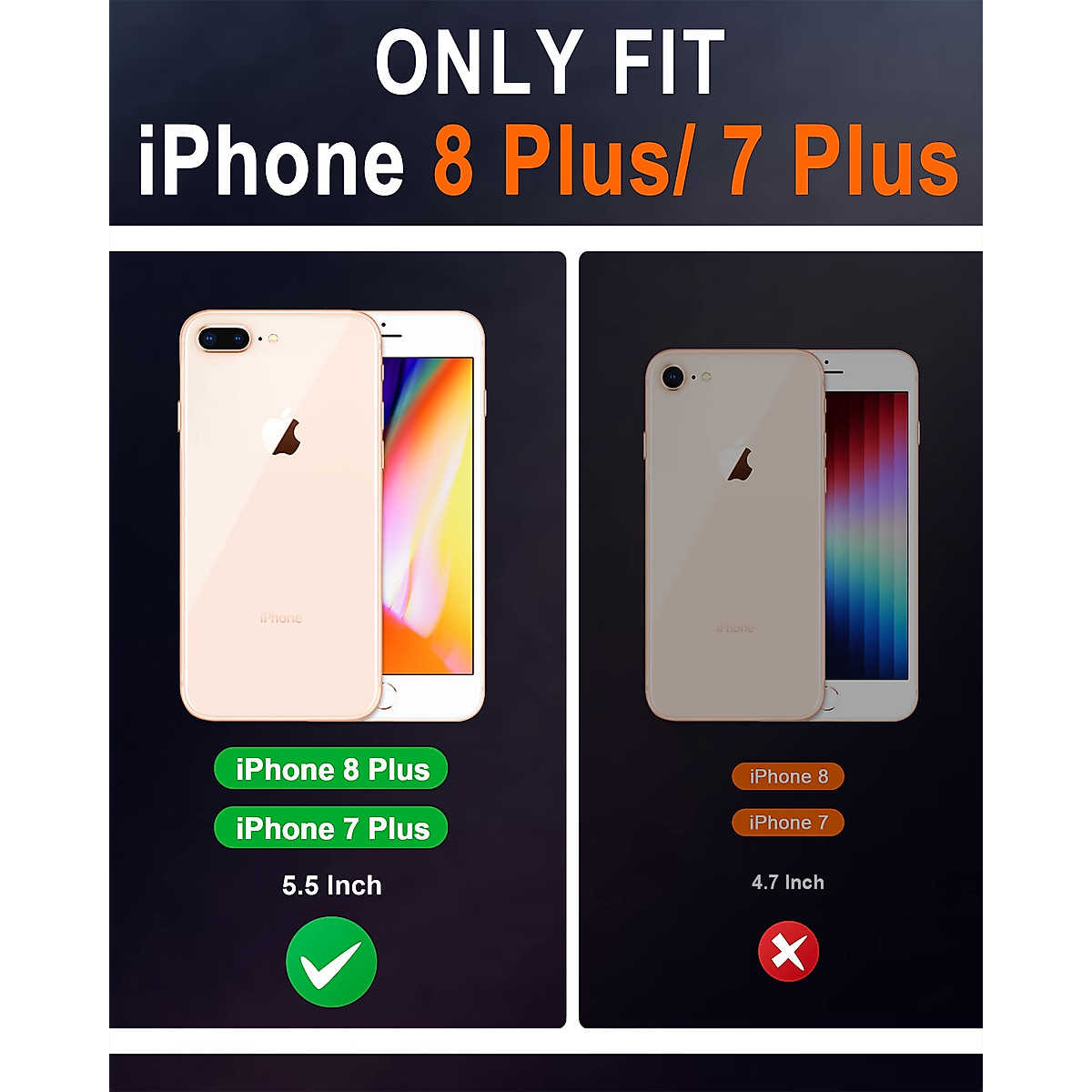 SHIELDON Genuine Leather iPhone 8 Plus Wallet Case Book Flip Cover and [Credit Card Slot] Magnetic Closure Compatible with iPhone 8 Plus / 7 Plus - Black