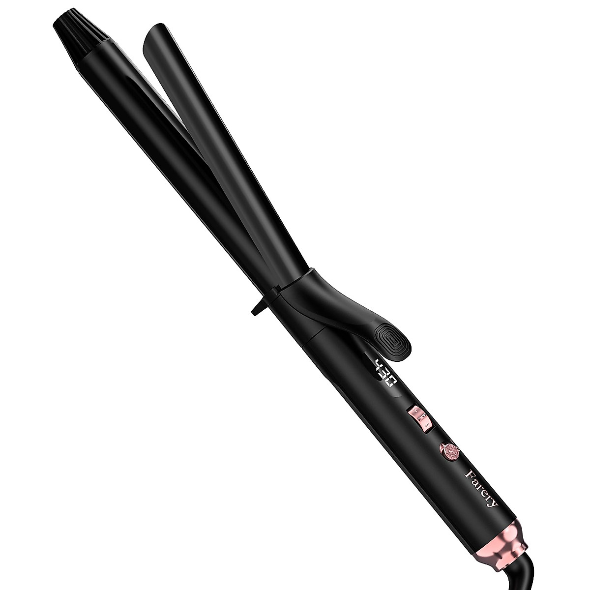FARERY Long Barrel Curling Iron 1 Inch, Extra Long Curling Iron for Thin Hair, Ceramic Curling Iron Infused Argan Oil & Keratin, Long Lasting Styling, 11 Adjustable Temp, Include Clips & Silicone Pad