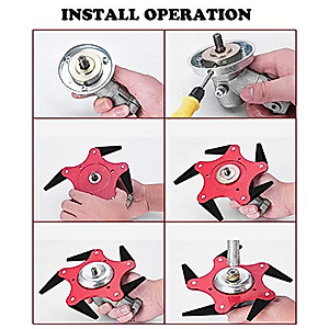 CZS 2 Kind of Lawnmower Blade Adapter Kit, Gardening Machine Brush Blade Adapter Attachment Maintenance Kit for String and Universal Trimmers Brush Cutter