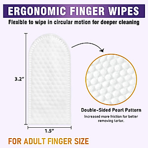 Pjordo Teeth Cleaning Wipes for Dogs & Cats, Dental Care Finger Wipes, Remove Plaque, Tartar & Bad Breath, Disposable Gentle Cleaning & Gum Care Pet Wipes, No-Rinse Dog Finger Toothbrush, 50 Counts