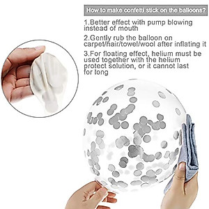 35 Pieces Wedding Balloons Romantic Mr Mrs Balloons Rose Gold Confetti Balloon for Wedding Anniversary Engagement Party (White)