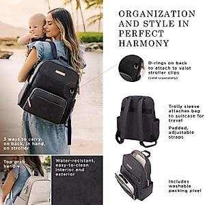 Petunia Pickle Bottom Sync Backpack | Diaper Bag | Diaper Bag Backpack for Parents | Top-Selling Stylish Baby Bag | Sophisticated and Spacious Backpack for On The Go Moms | Carbon Cable Stitch