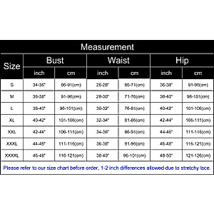 Anyou Plus size Lingerie for Women Stretchy Black Lace Teddy with Stockings Size XXL