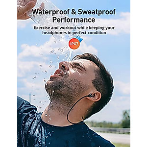 Bluetooth Headphones, Bluetooth 5.2 Stereo aptX Wireless Earbuds Bass Magnetic IPX7 Waterproof Bluetooth Earbuds Bulit-in Mic with 24H Playtime, Lightweight Neckband Earphones for Sport, Gym, Running