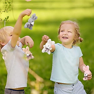 Zomiboo 12 Pcs Valentine Bear Animal Plush Toys 4 Inch Santa Hat Soft Cute Bear Dolls Sleeping and Playing Stuffed Toys Gifts for Xmas DIY Baby Shower Party(Pink, Apricot, Gray, White, Rabbit)