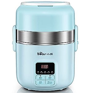 Bear DFH-B20J1 Smart Self Heated Lunch Box, Mini Hot Pot, Leakproof Plug-in Lunch Box with Keep Warm Function, Blue, 2L