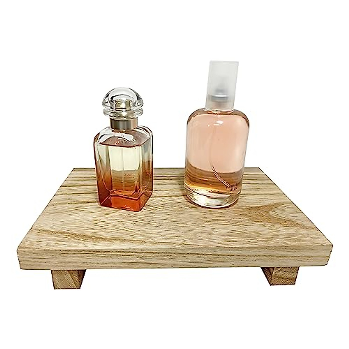 Laual Designs Small Wooden Riser Plant Stand | Rustic Home Décor Pedestal Stand | Handmade Bathroom Decor | Soap Tray | Wood Stand | Decorative Tray Kitchen Décor Farmhouse Decor | Natural