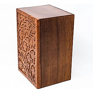 SMIURNS Wooden Urn - Rosewood Design Urns in Different Sizes- Small urns with Ashes Keepsake -Beautiful urns for Human Ashes Adult Male and Female- Casket and Decorative Urns Wooden Box (Large)