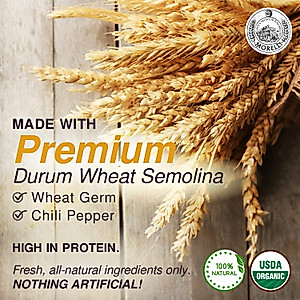 Morelli Red Chili Linguine Pasta - Red Pepper Pasta with Wheat Germ - Italian Pasta from Italy - Naturally Flavored Pasta - Gourmet Pasta - NON GMO - ORGANIC - 8.8oz (250g) - Pack of 2