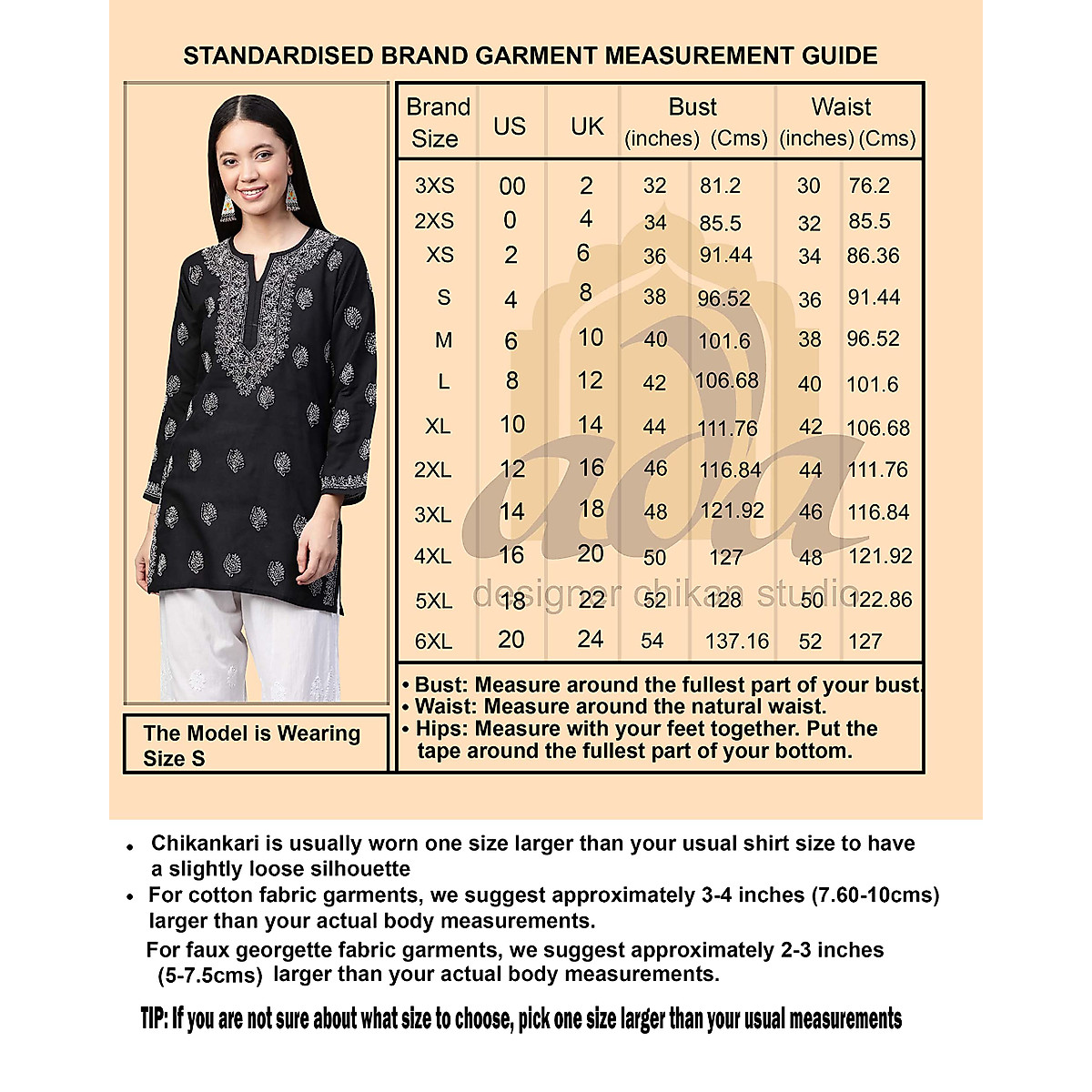 Ada Indian Hand Embroidered Chikankari Women's Georgette Yellow Top Tunic Shirt Kurti A911231 (Large)